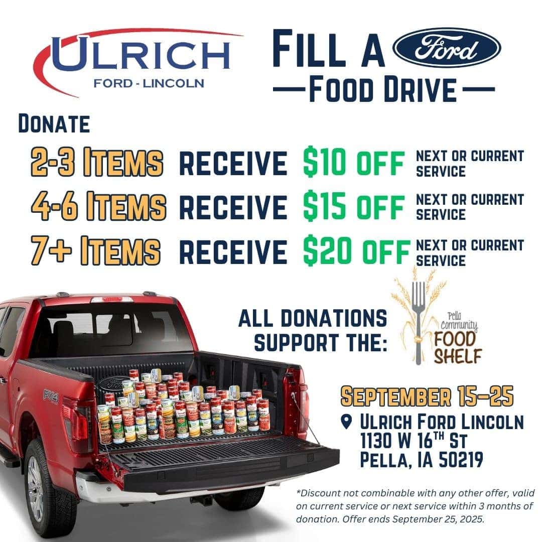 Fill a Ford | Pella Community Food Drive | Ulrich Ford Lincoln